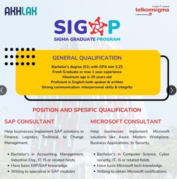 Telkom Sigma - SIGMA GRADUATE PROGRAM 2025 - karirku